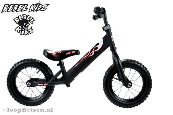 Rebel Kidz Racing Black luchtbanden | Loopfietsen.nl