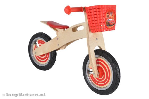 Woodtoys Houten loopfiets rood | Loopfietsen.nl