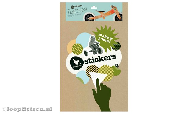 Wishbonebike Vlammen stickers | Loopfietsen.nl