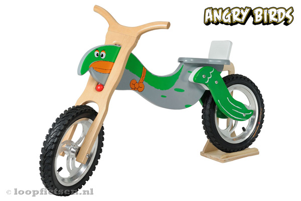Woodtoys Angry Bird Green | Loopfietsen.nl
